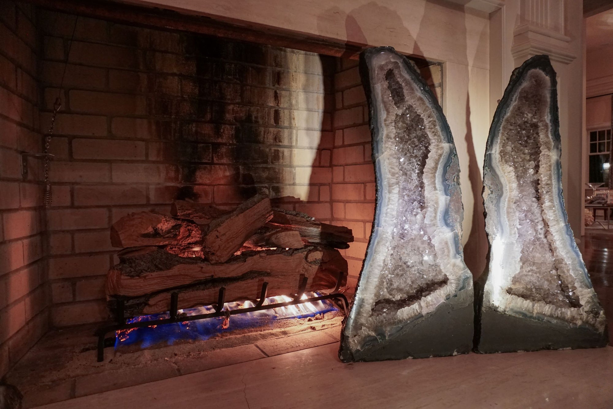 Prasiolite Geode "Angel Wings" with Green Amethyst – Crystal Bliss Geodes