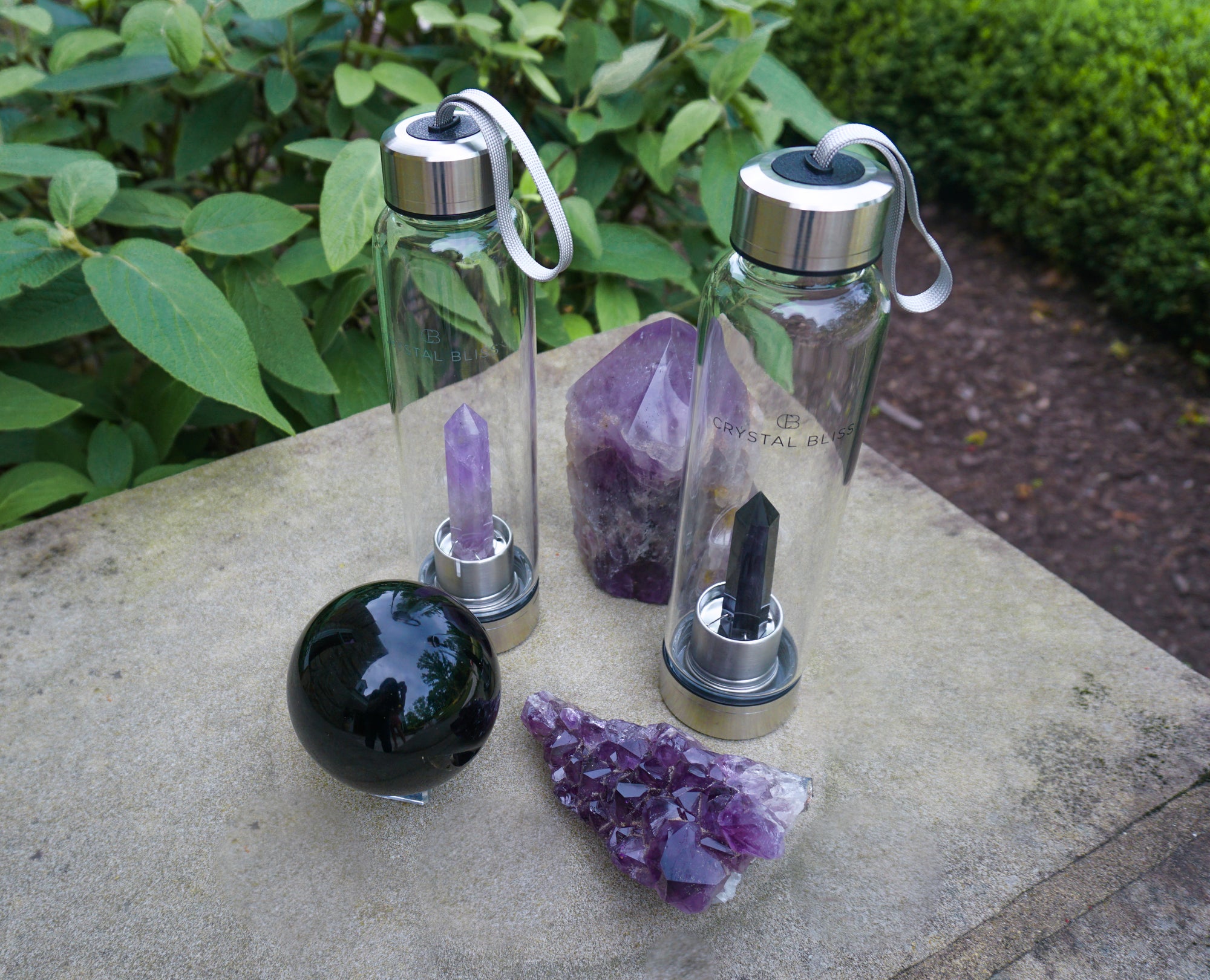 Crystal Water Bottle - Amethyst – Crystal Bliss Geodes